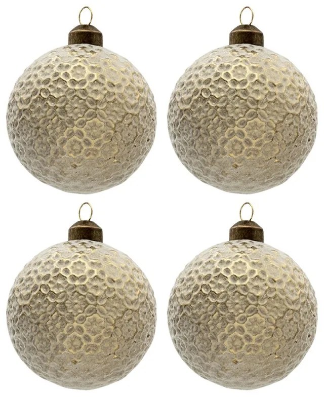 Zlato -stříbrná vánoční koule (sada 4ks) - Ø 9cm