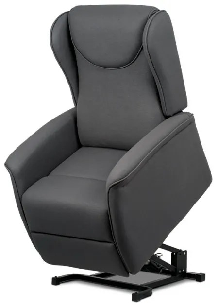 TV křeslo ušák MARLON s elektrickým polohováním — šedá látka, 2 motory, nosnost 130 kg Autronic
