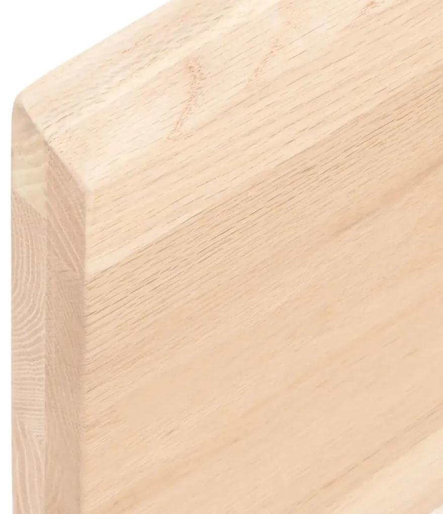 Nástěnná police 220x40x(2-4) cm neošetřené masivní dubové dřevo - Default Title