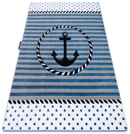 Dywany Łuszczów, Dětský kusový koberec Petit Marine anchor sea blue, 160x220, modrá, dětský pokoj