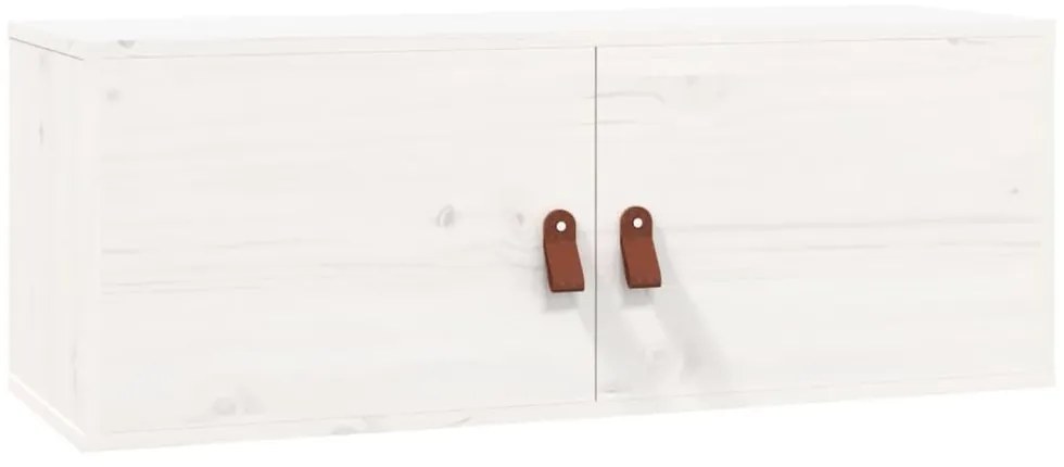 Petromila Nástěnné skříňky 2 ks bílé 80 x 30 x 30 cm masivní borové dřevo