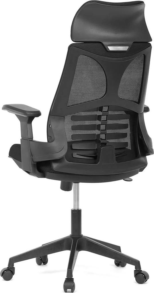 Autronic Židle kancelářská, černá MESH, plastový kříž KA-S247 BK