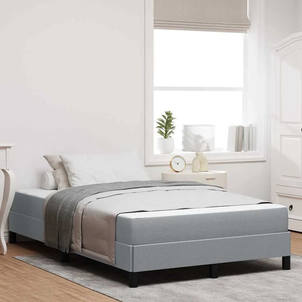 Postel s boxspringem Světle šedá 120 x 200 cm textil 3398479