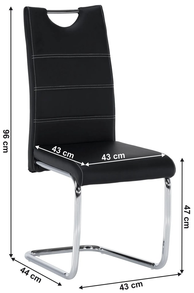 Kondela Židle Abira New, černá / světlé šití