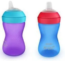 Avent Netekoucí hrneček 300 ml Grippy jemná hubička Modrá