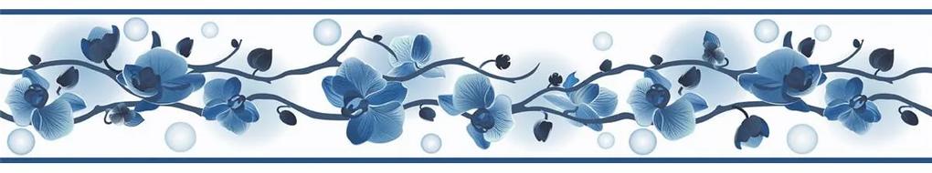 Bordura na zeď samolepicí - Květy jabloně modré