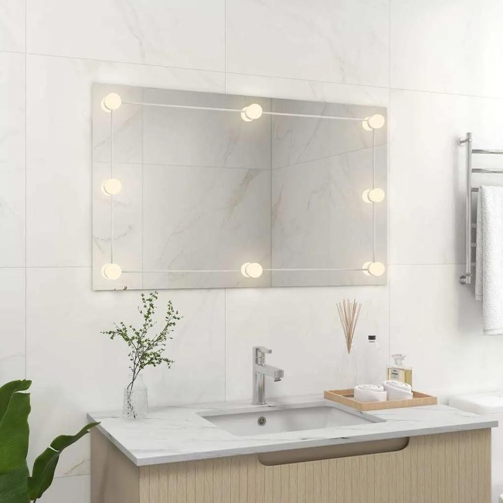 vidaXL Nástěnné zrcadlo bez rámu s LED osvětlením obdélníkové sklo [3078645]