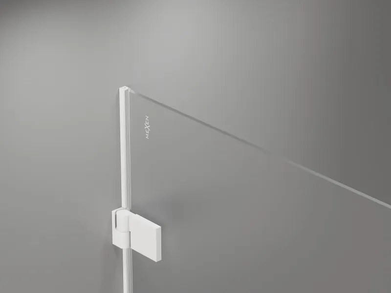 Mexen Lunar-B sprchové dveře otočné levé 80 cm, transparentní, bílé - 832-080-000-20-00-L