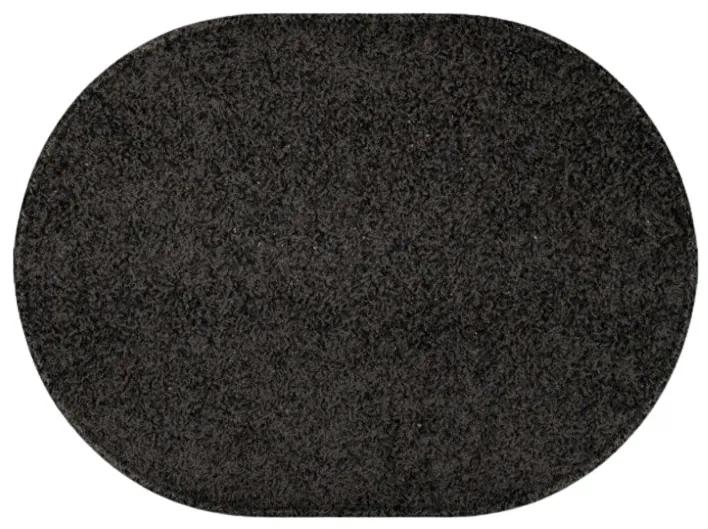 Vopi koberce Kusový koberec Eton černý ovál - 140x200 cm