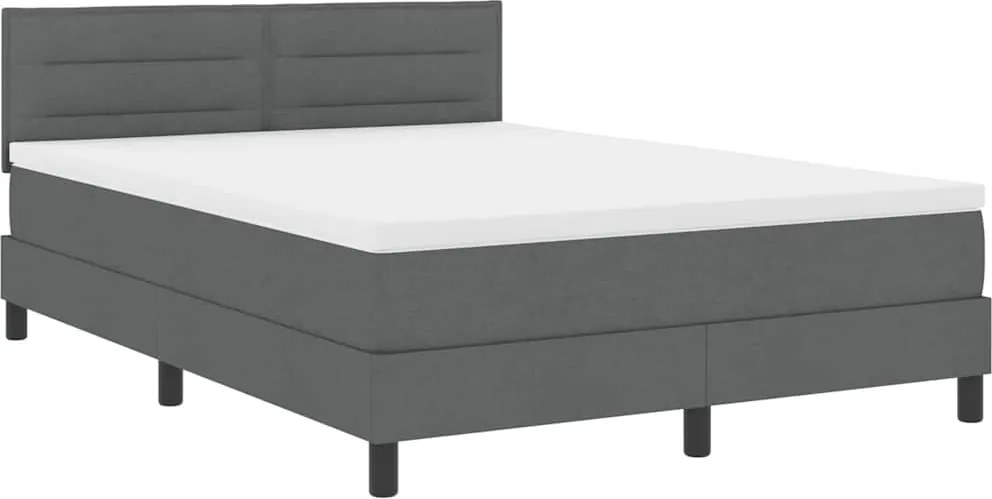 Postel s boxspringem s čelo Tmavě šedá 160 x 200 cm textil 3338623