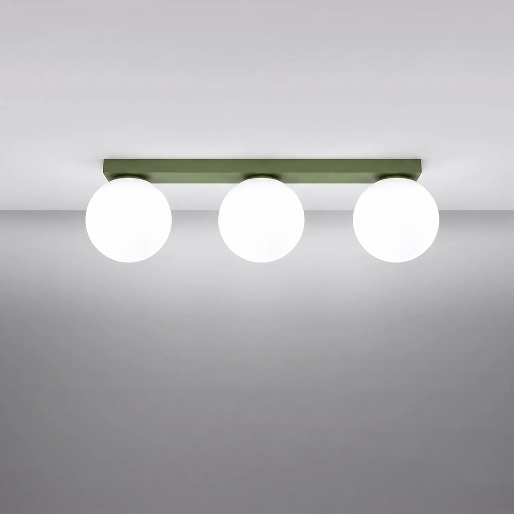 Sollux Lighting Stropní svítidlo YOLI 3 olivově zelené