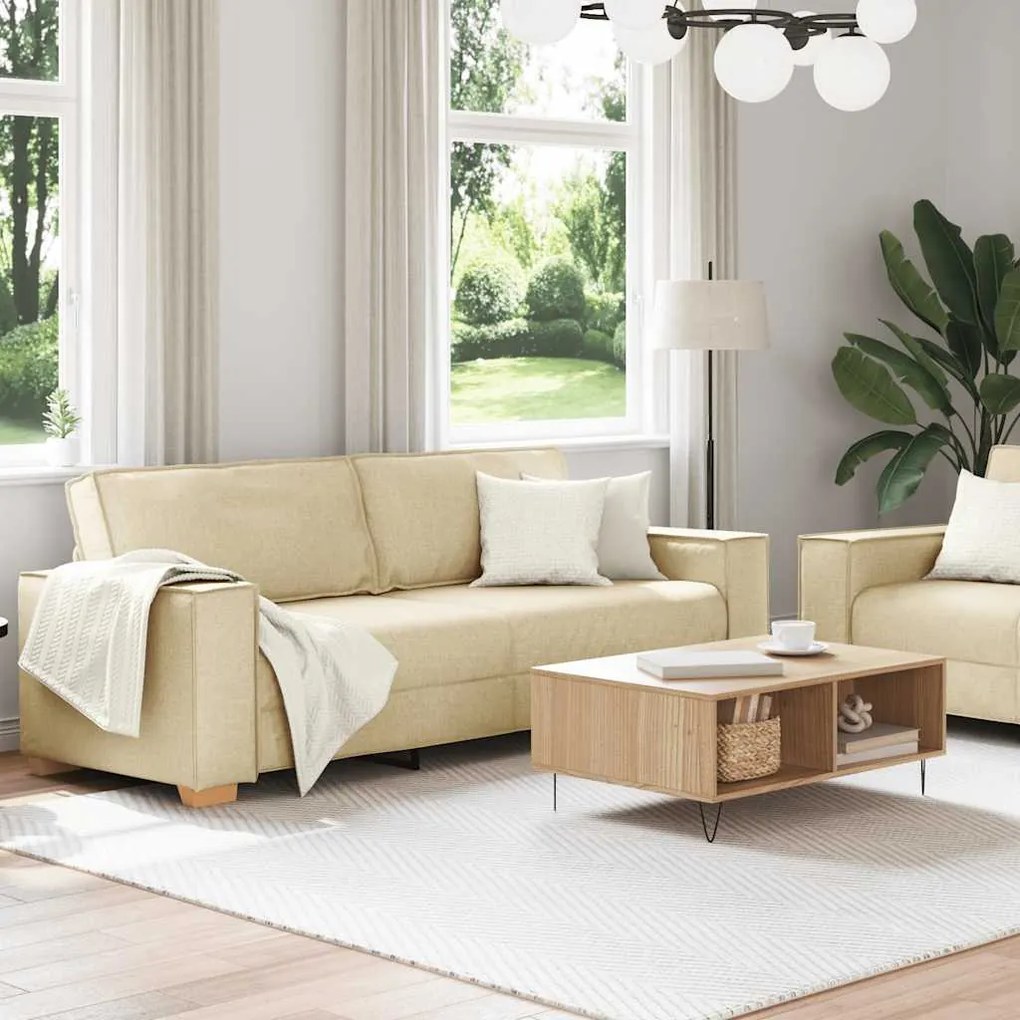 2dílná sedací souprava s poduškami krémová textil 3324698