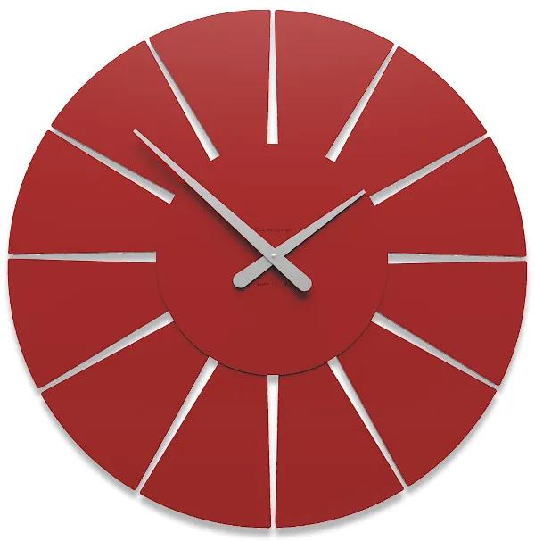 Designové hodiny 10-212 CalleaDesign Extreme M 60cm (více barevných variant) Barva vínová červená-65 - RAL3003 Dýha wenge - 89