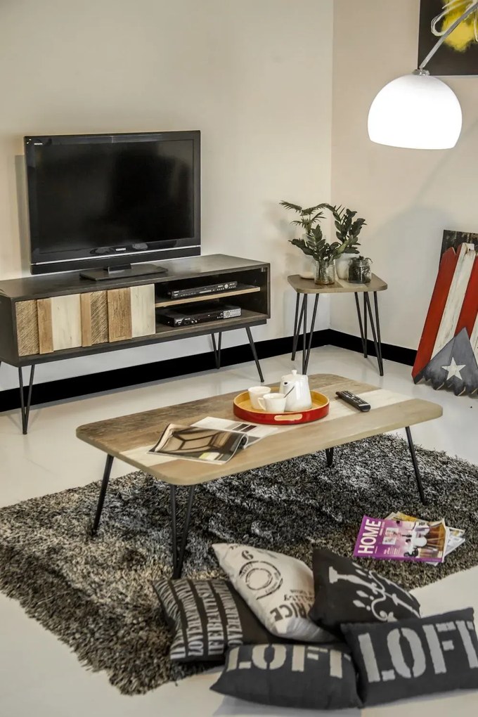 TV stolek Adesso 150 cm z masivu černý/hnědý