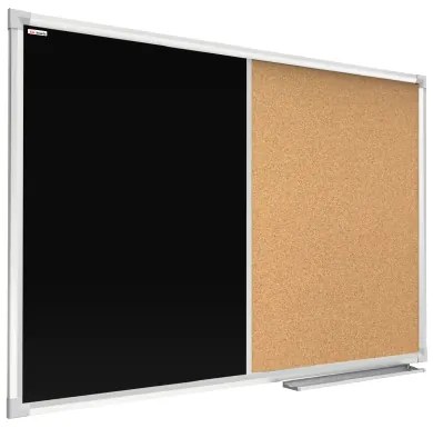 Allboards,Korková a magnetická křídová tabule COMBI v hliníkovém rámu - 120x90 cm,CO129BKB