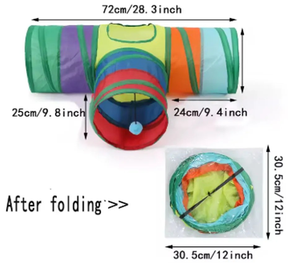 Hrací tunel pro kočky - ve tvaru "S" nebo "T" Varianta: tvar "T"