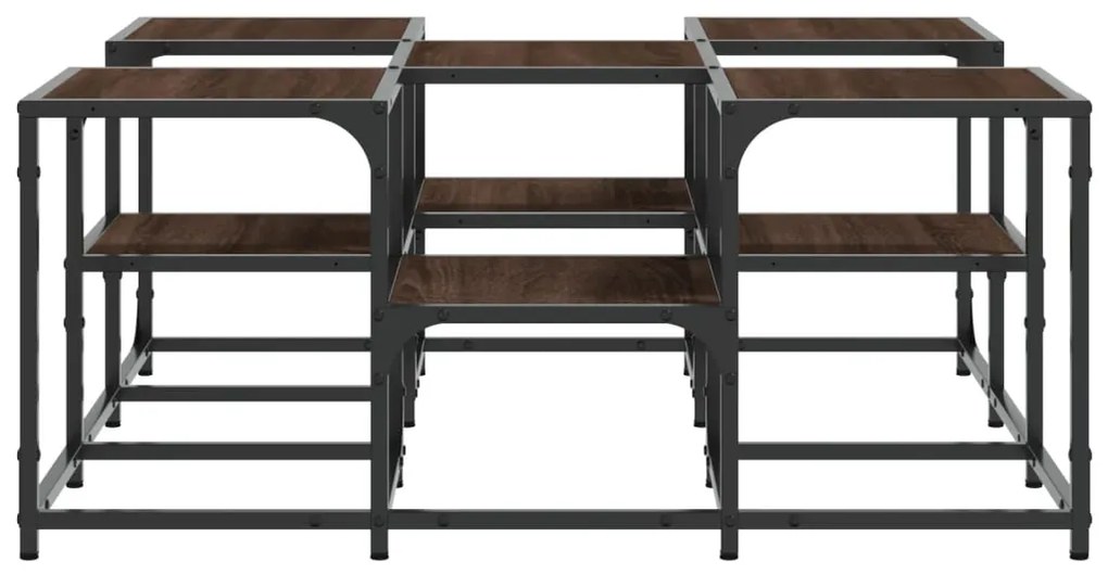 Konferenční stolek hnědý dub 91 x 91 x 40 cm kompozitní dřevo - Default Title