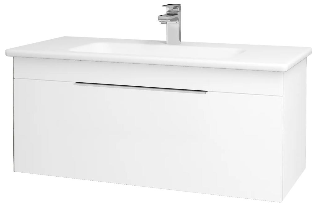 Dřevojas Koupelnová skříň ASTON SZZ 100 Varianta: N01 Bílá lesk / Úchytka T02 / L04 Béžová vysoký lesk