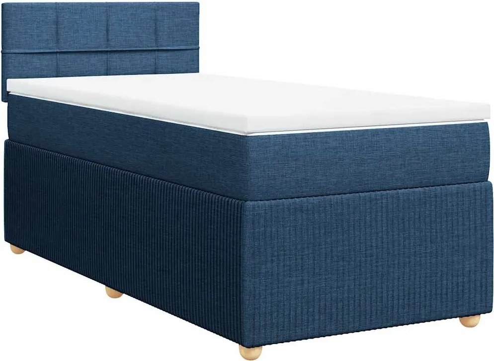 Box spring postel s matrací modrá 80x200 cm textil 3287289