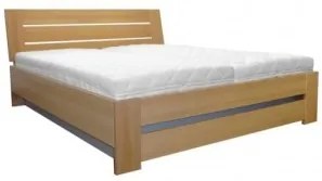 Drewmax Dřevěná postel 200x200 buk LK192 BOX koniak