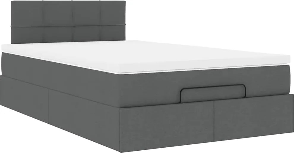 Osmanský postel s matrací tmavě šedá 120x190 cm textil 3311443