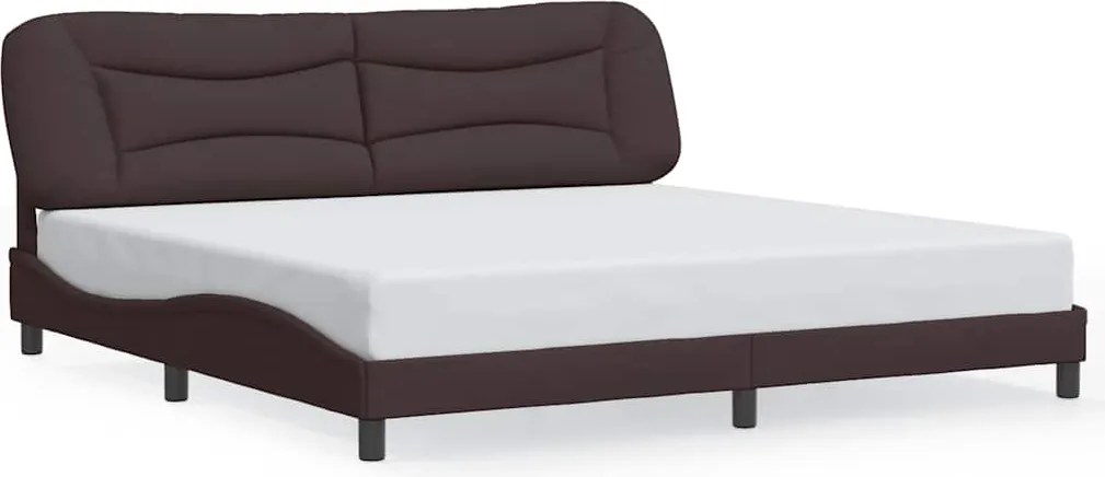 Rám postele bez matrace Hvar tmavě hnědý 200 x 200 cm textil 3207796