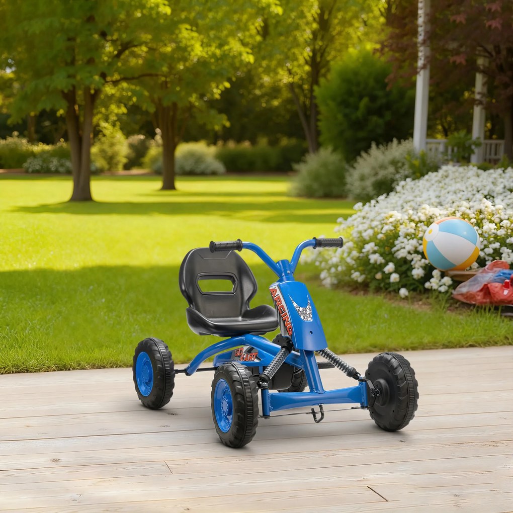 AIYAPLAY šlapací Go-Kart s PP koly, ocelový rám, nosnost 30 kg, pro děti 2-5 let, modrý