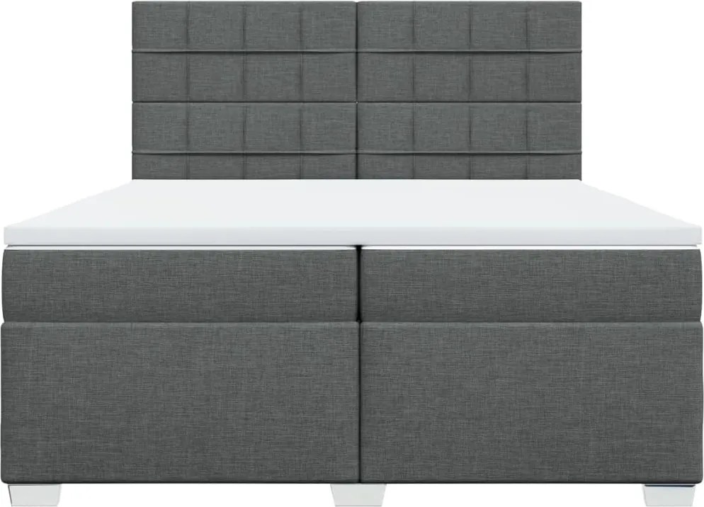 Box spring postel s matrací tmavě šedá 200x200 cm textil 3292896