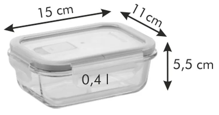 TESCOMA Dóza FRESHBOX GLASS 0,4 l, obdélníková