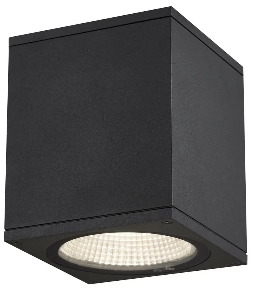 SLV Enola Square M, venkovní stropní svítidlo, LED 10W 3000/4000K, antracit, rozměr 10x10cm, IP65