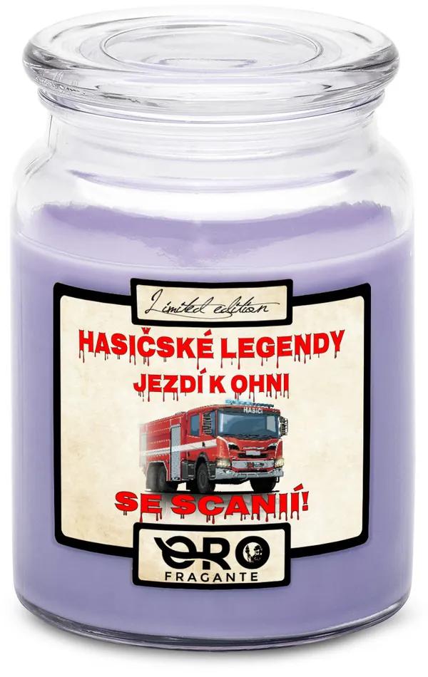 Svíčka Hasičské legendy – Scania (Vůně svíčky: Levandule)