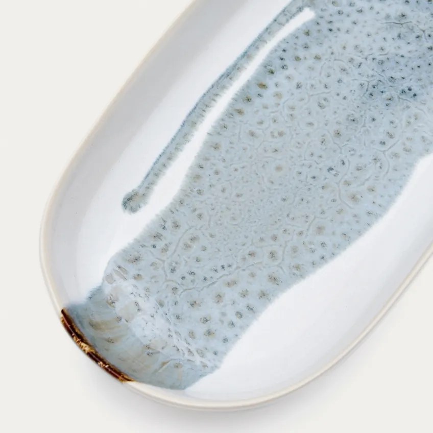 Modro-bílá keramická miska Kave Home Vejer 25 cm