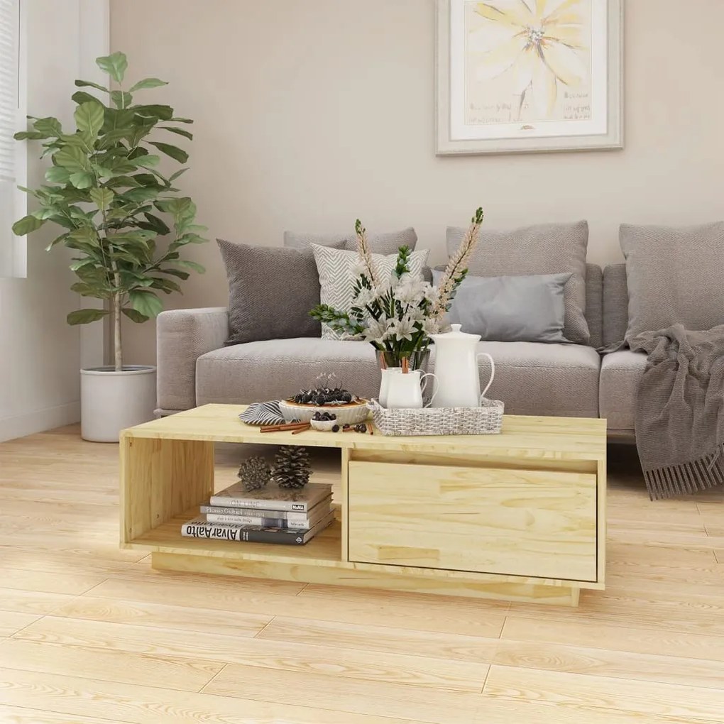 Konferenční Stolek 110 X 50 X 33,5 Cm Masivní Borové Dřevo - Přírodní