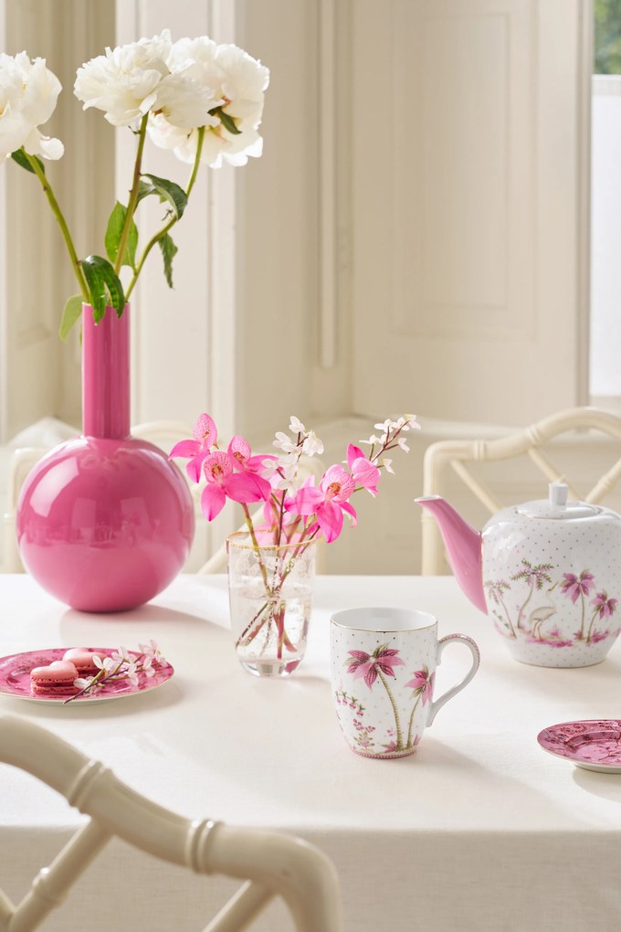 Pip Studio Jolie Dots Gold hrnek 350ml, růžový (hrnek z tenkostěnného porcelánu)