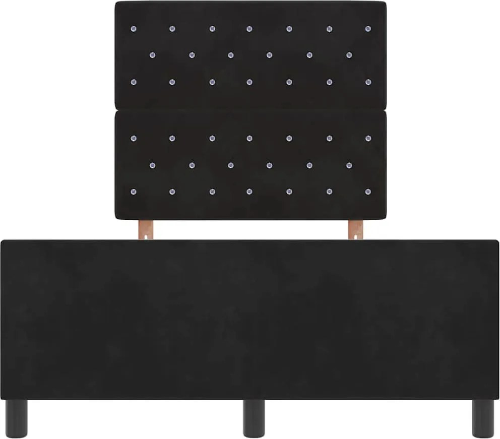 Postel s boxspringem s čelo Černá 120 x 200 cm samet 3344869