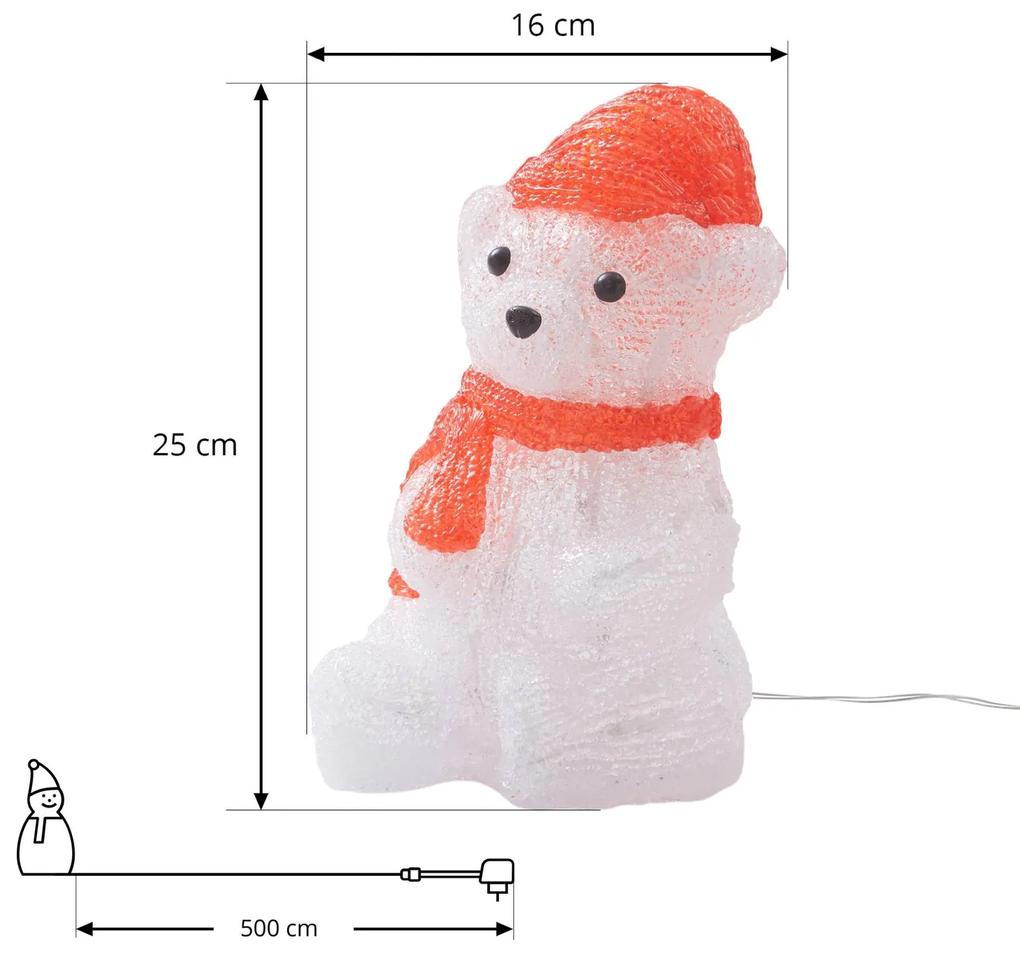 Lindby Yuki LED dekorační figurka, plast, medvěd