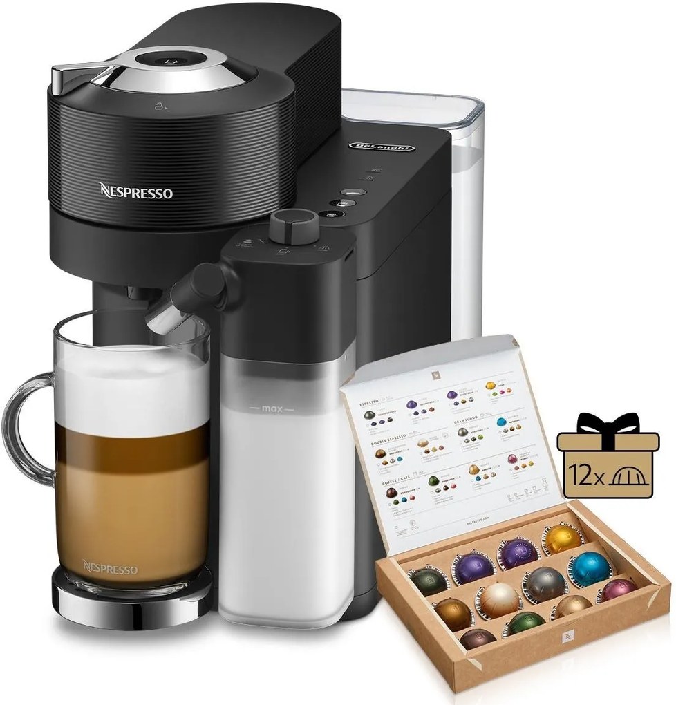 Kávovar na kapsle nespresso de'longhi vertuo lattissima black env300.b