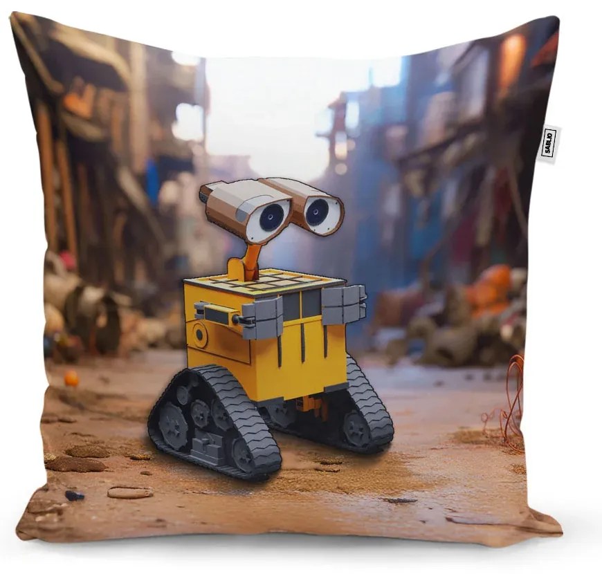 Sablio Polštář Wall-E robot Město - 60x60 cm
