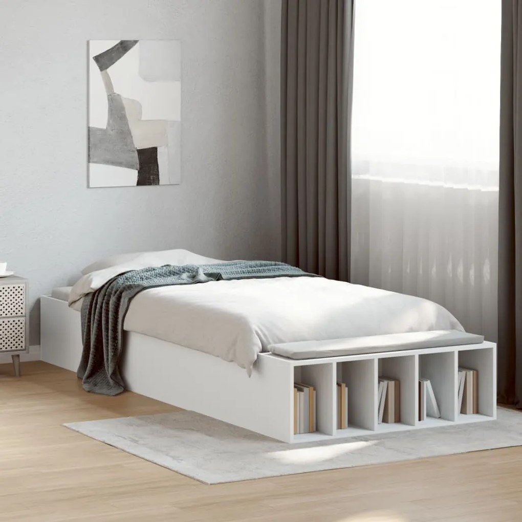 Rám postele bílý 75 x 190 cm kompozitní dřevo 3280622