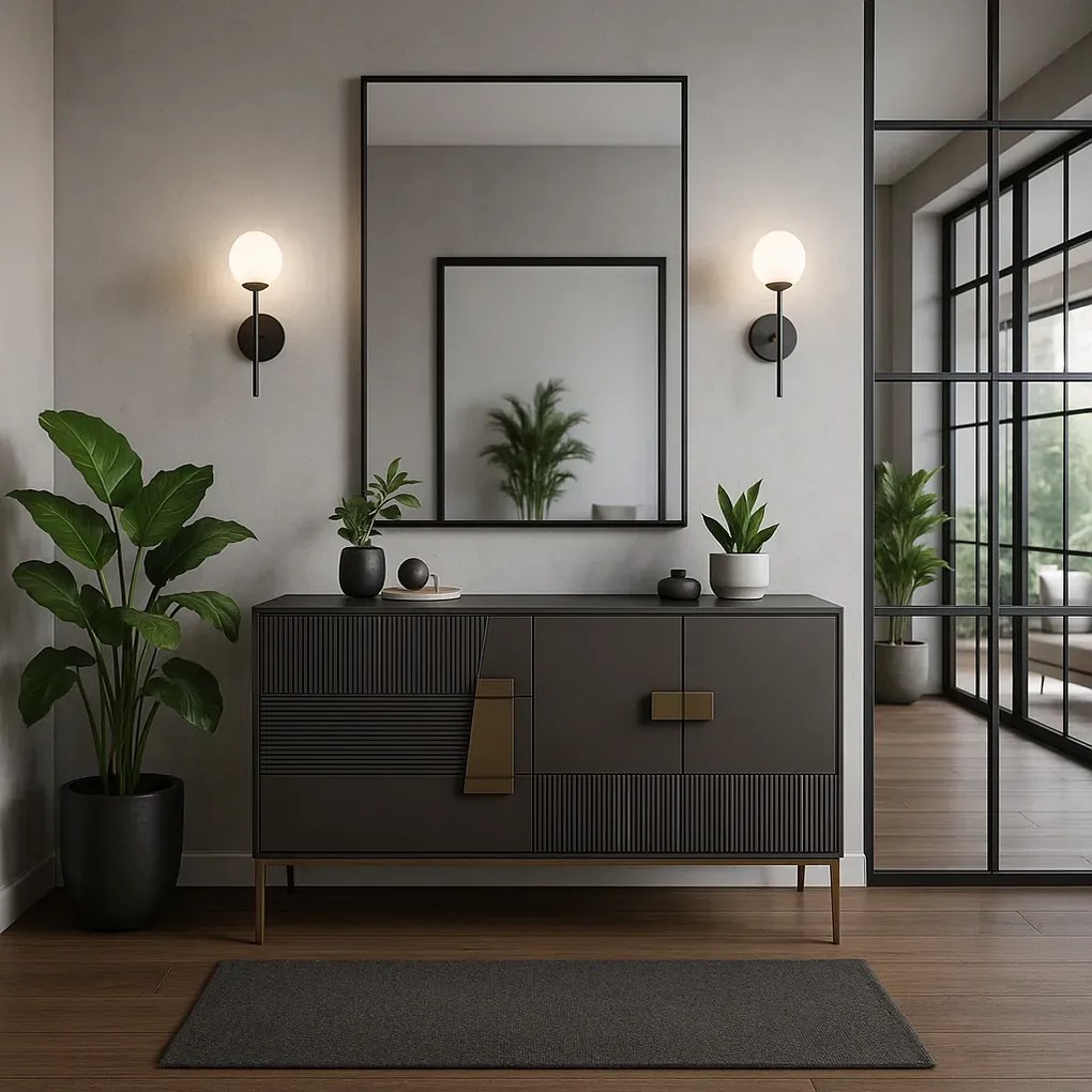 Komoda Stilig ST102 160 cm grafit/zlatá