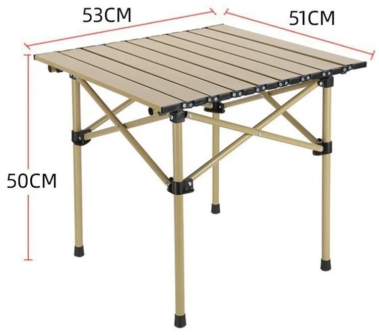 Flamenco Mystique Skládací piknikový cateringový stůl 53 x 51 cm béžový SC10JBR pro outdoorové aktivity