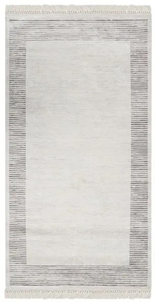 Sametový běhoun Deri Dijital Grey Framo, 80 x 300 cm
