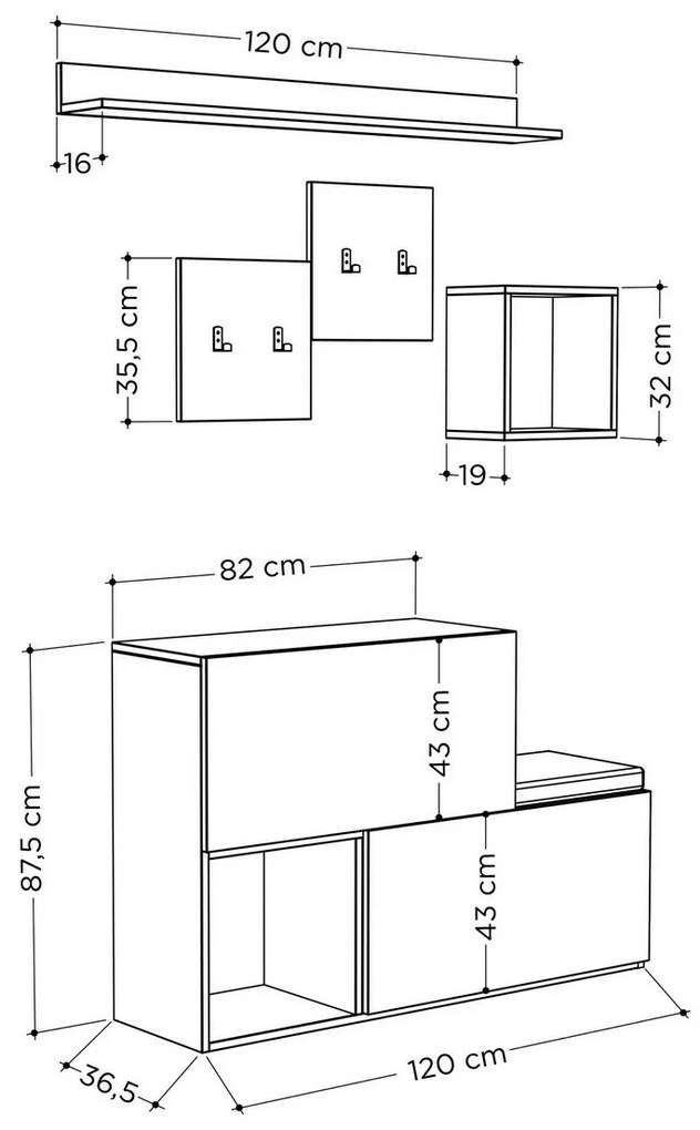 Předsíňová sestava Holdon White