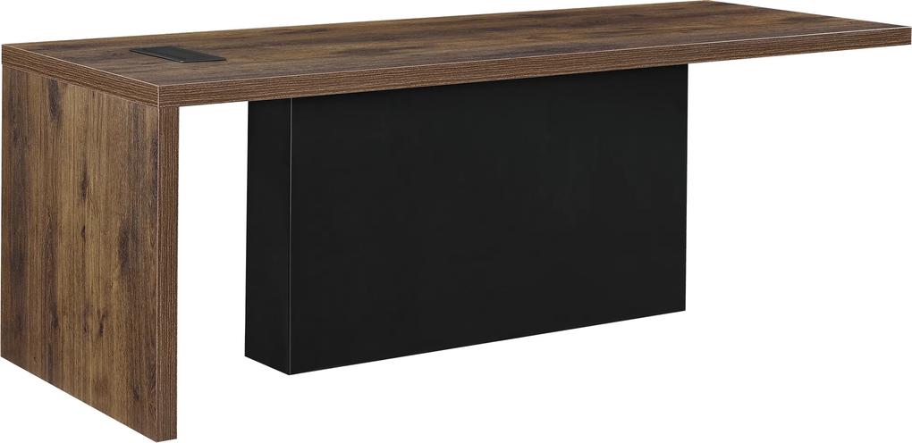 [neu.haus]® Designový kancelářský stůl - imitace tmavého kouřového dubového dřeva - 220 x 80 x 77 cm