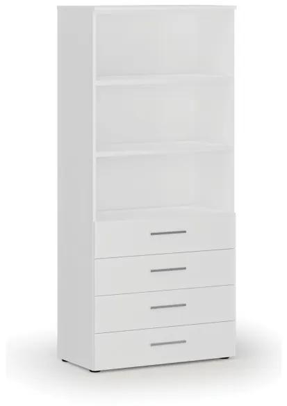 Kancelářská skříň se zásuvkami PRIMO WHITE, 1781 x 800 x 420 mm, bílá