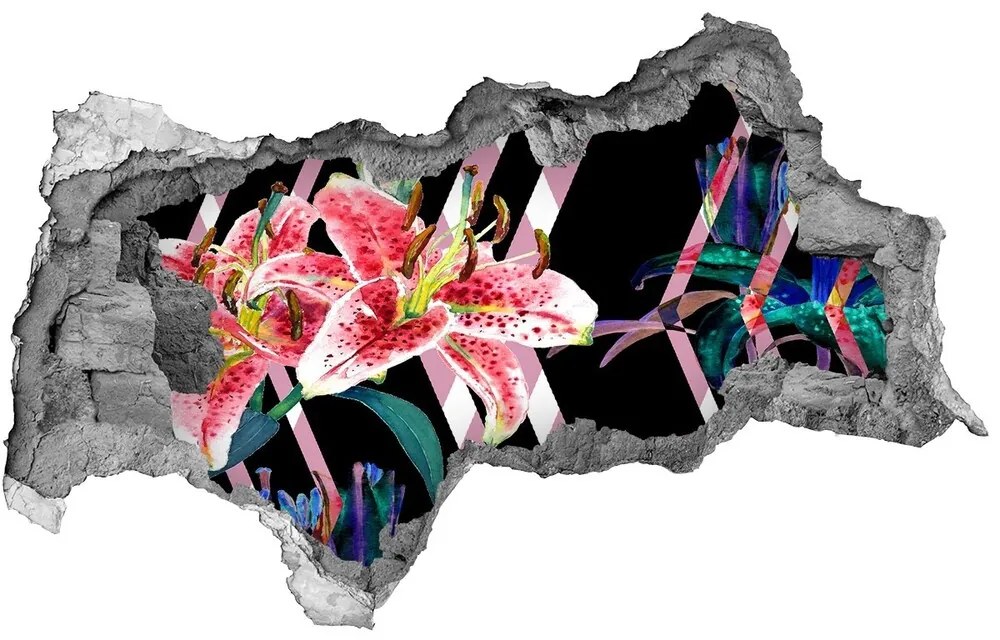 Wallmuralia Samolepící nálepka na zeď Tropická lilie 95x73 cm