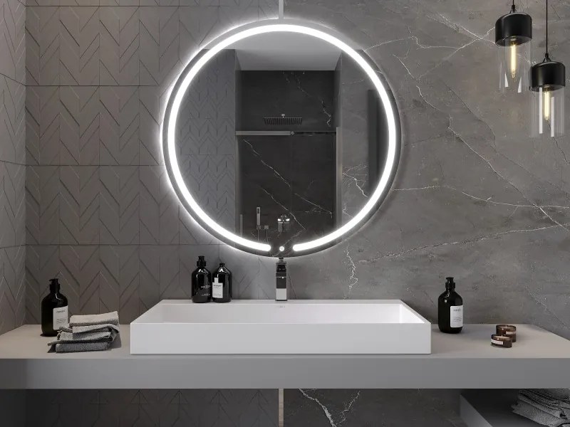 Mexen Rose, LED koupelnové zrcadlo s podsvícením 100x100 cm, 6000K, ochrana proti zamlžování, 9810-100-100-611-00