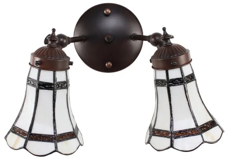Nástěnná lampa Tiffany s bílými stínidly BrownLine – 30x23x23 cm
