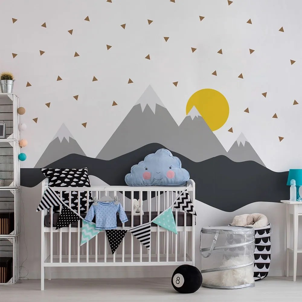 Nástěnná samolepka Ambiance Giant Kid Sticker Scandinavian Mountains Nordika