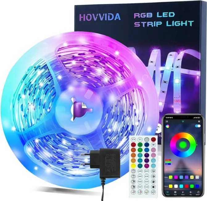 Led Pásek 5M Hovvida Rgb Dálkový Ovladač Aplikace Pro Ios A Android